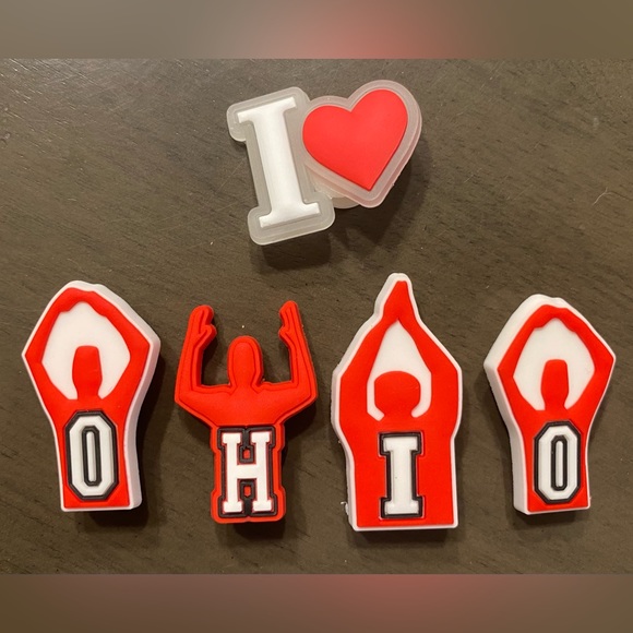 Accessories | 5 Osu Ohio State Buckeyes Charms For Crocs | Poshmark